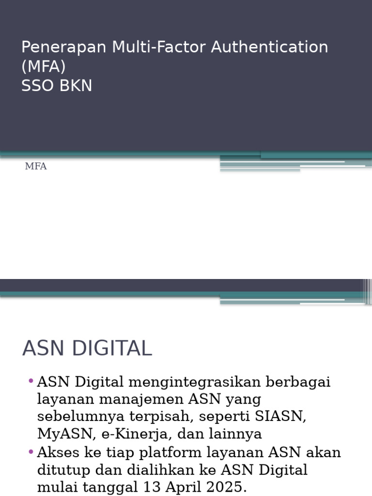 Penerapan Multi-Factor Authentication (MFA) | PDF