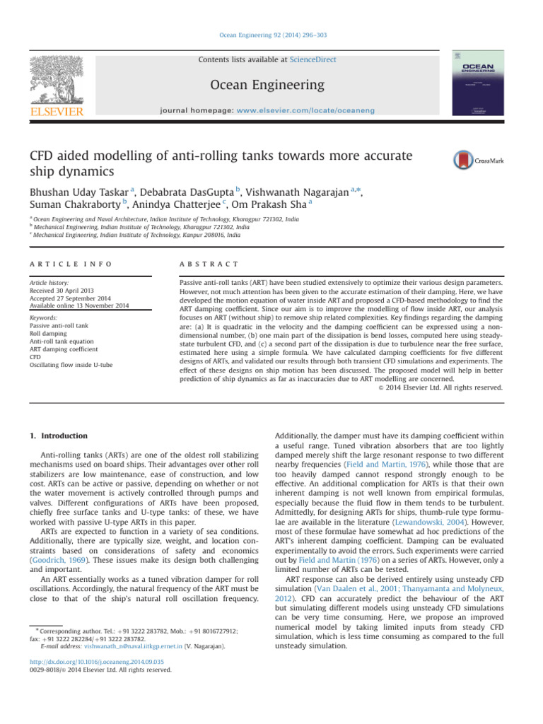 CFD Modeling of Anti-Rolling Tanks | PDF | Computational Fluid Dynamics ...