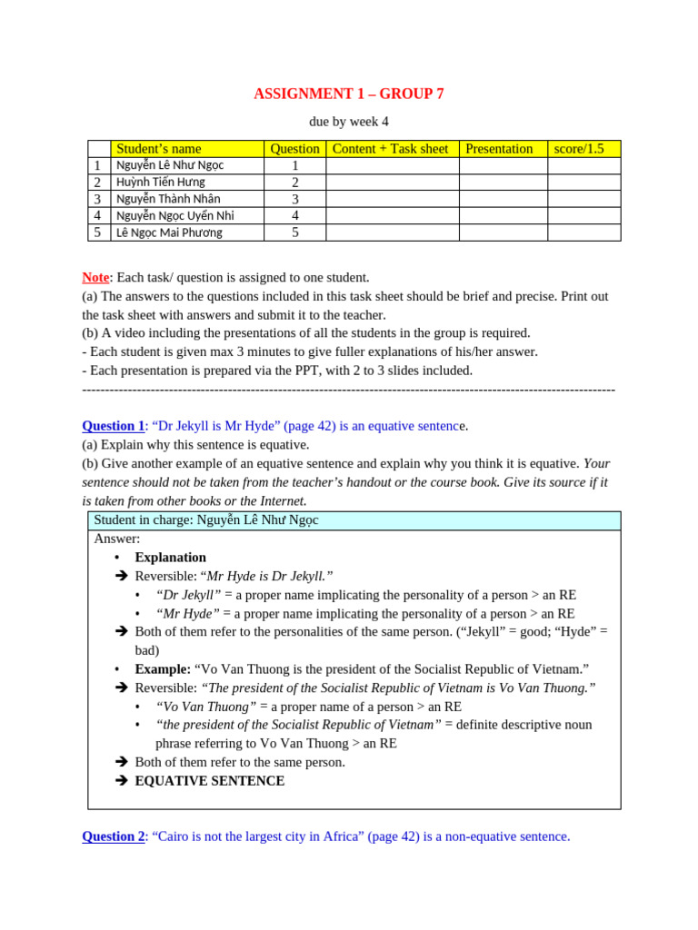 Assignment 1 Semantics 1 Fixed Pdf Linguistic Typology Semantics 4211