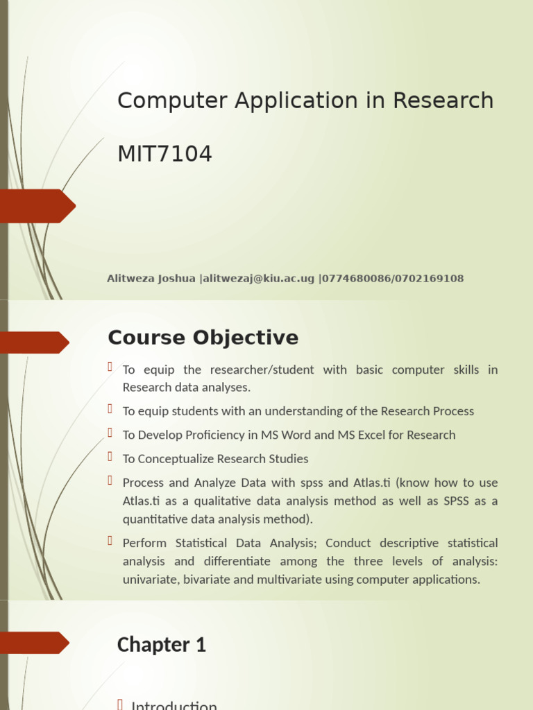 Computer Applications in Research Skills | PDF | Hypothesis | Experiment