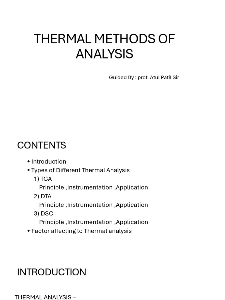 Overview of Thermal Analysis Methods | PDF | Differential Scanning ...