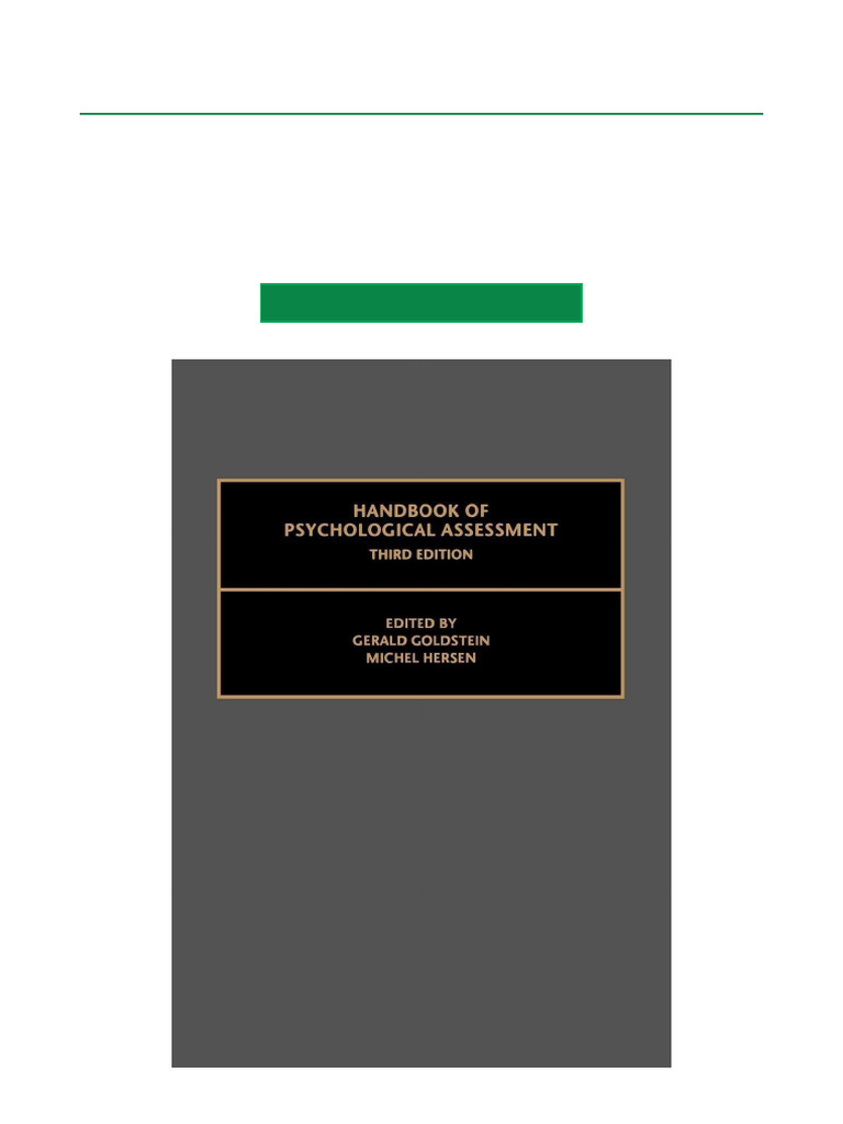 Handbook of Psychological Assessment | PDF