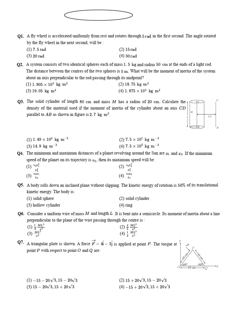 12 IIT Paper 4 Student | PDF | Mechanics | Classical Mechanics