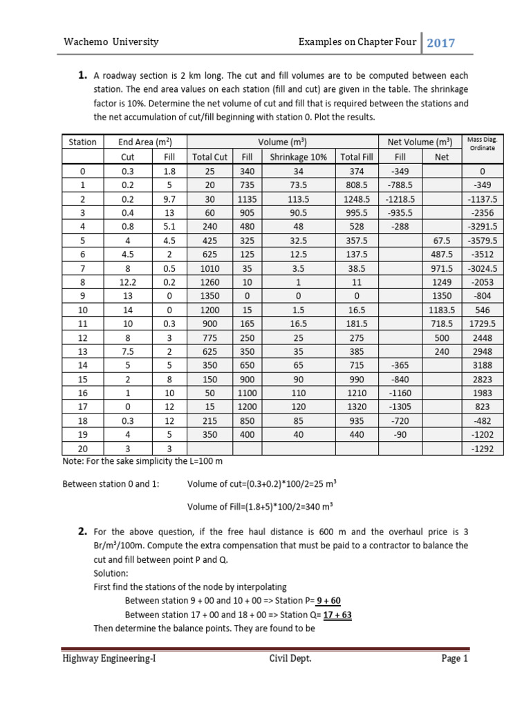 Earthwork Example PDF | PDF