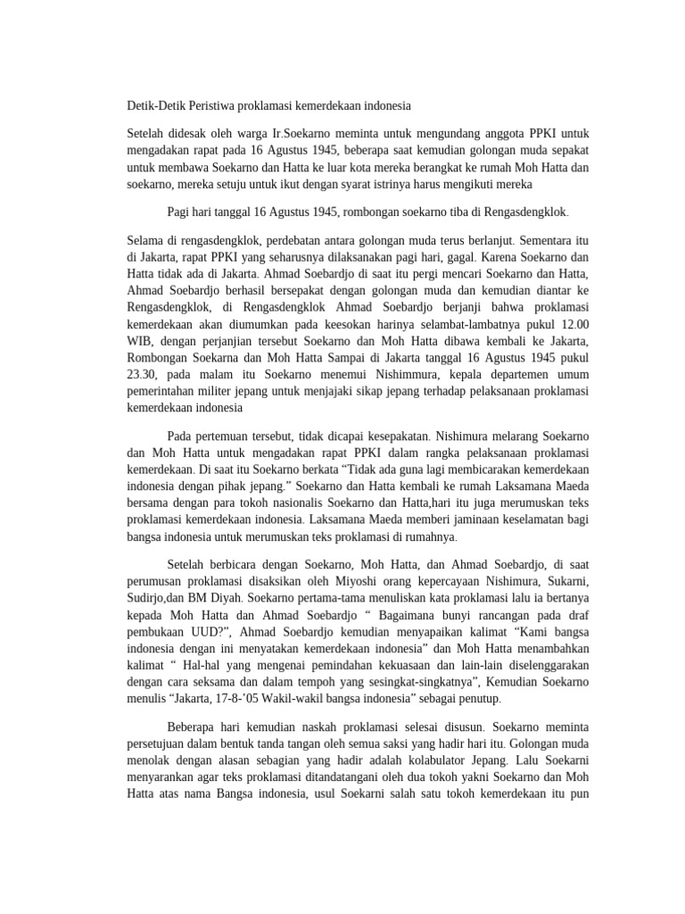 Detik Detik Proklamasi | PDF