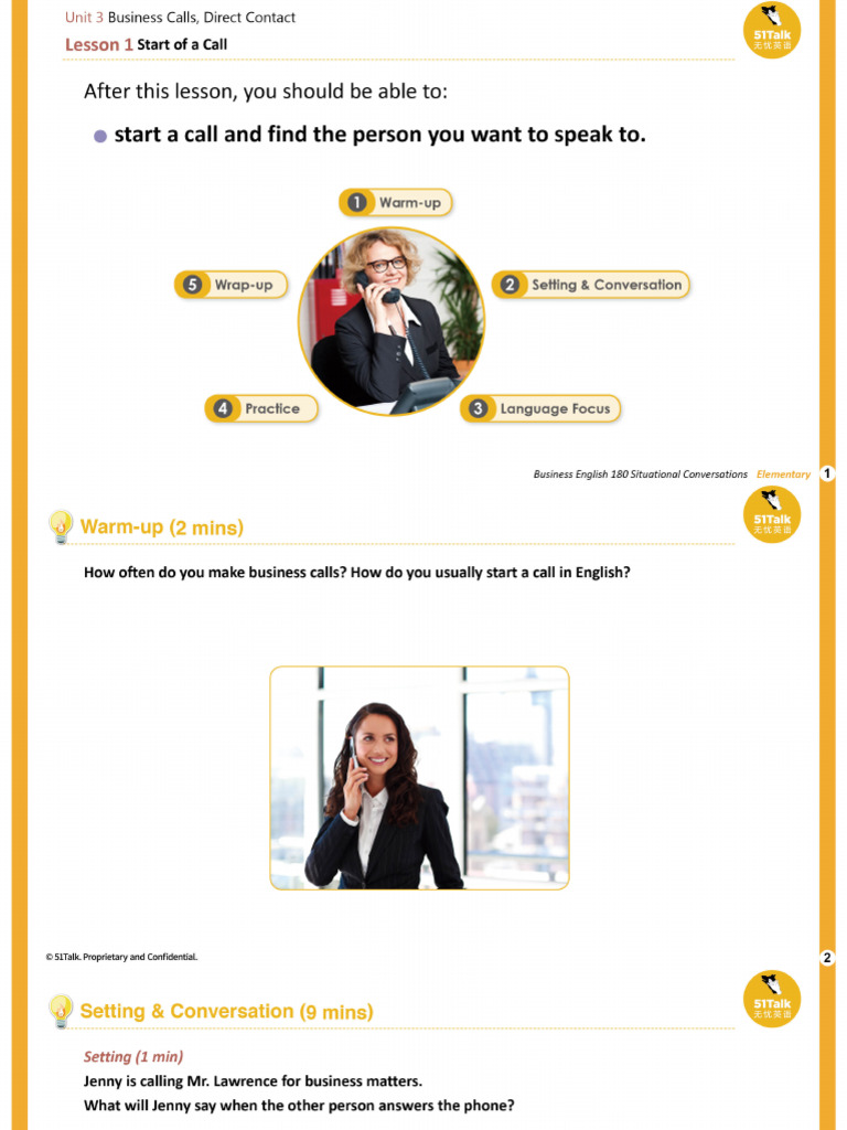 (OCR) - 13、第三单元 商务电话 第一课 一开口就定了你的身份 Start of a call.layered | PDF