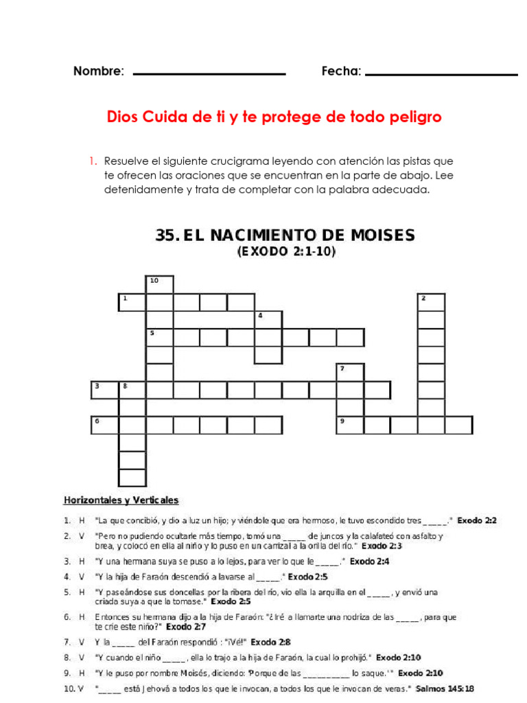 Dios Cuida de Moisés y Te Cuida de Ti | PDF