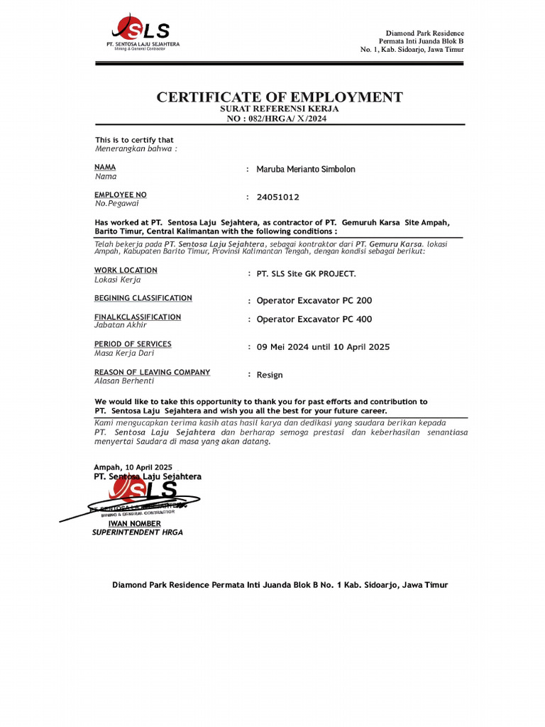 SPK_MARUBA MERIANTO SIMBOLON TERBARU | PDF