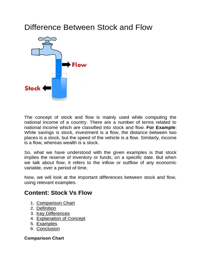 Difference Between Stock and Flow | PDF | Economies | Money