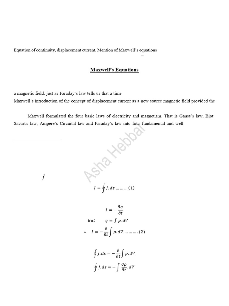 Electromagnetic Theory Overview | PDF | Maxwell's Equations | Magnetic ...