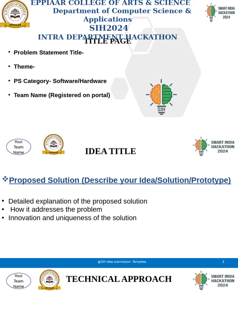 HACKATHON 2024 IDEA Presentation Format Modified | PDF