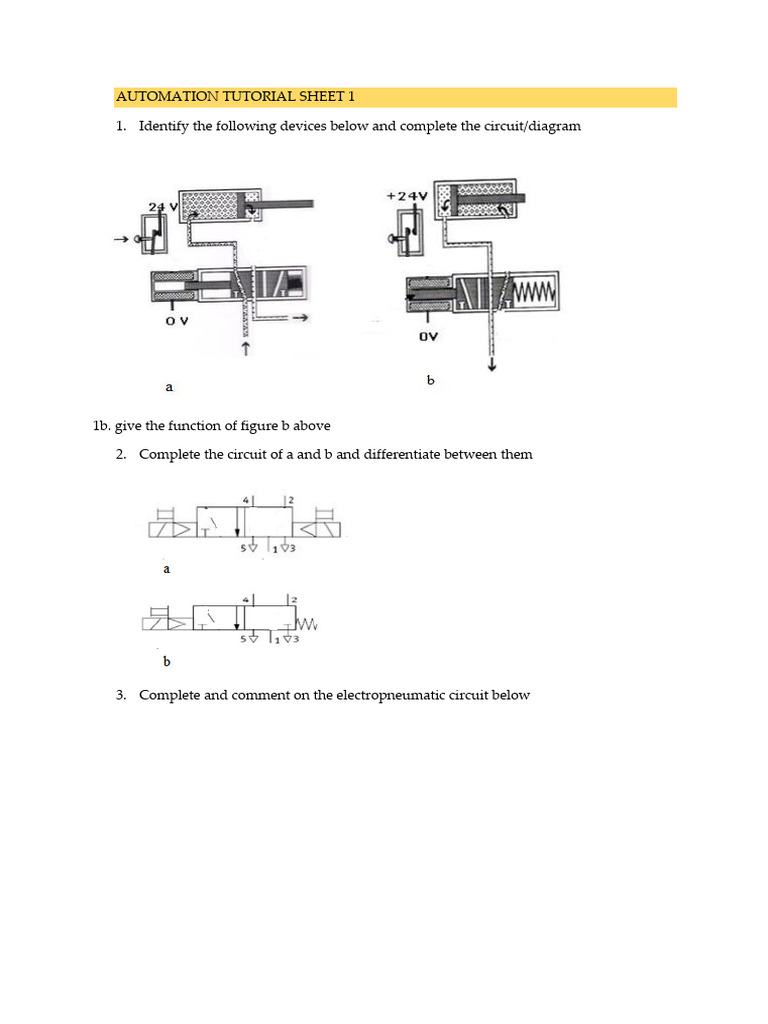 Automation Tutorial Sheet 1 | PDF