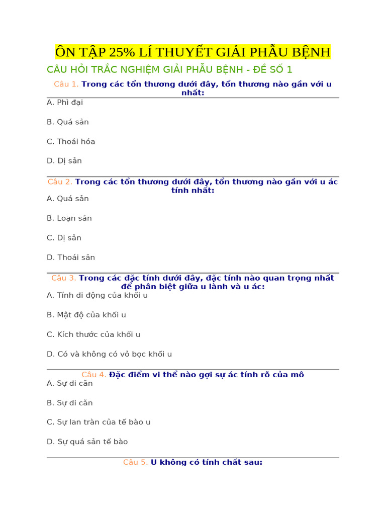 ÔN TẬP 25% LT GPB | PDF