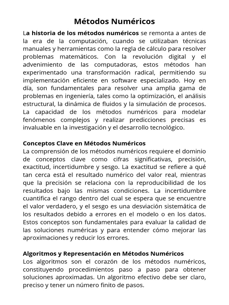Metodos Numericos | PDF | Análisis numérico | Medición