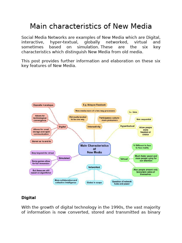 Main Characteristics of New Media | PDF | New Media | Simulation