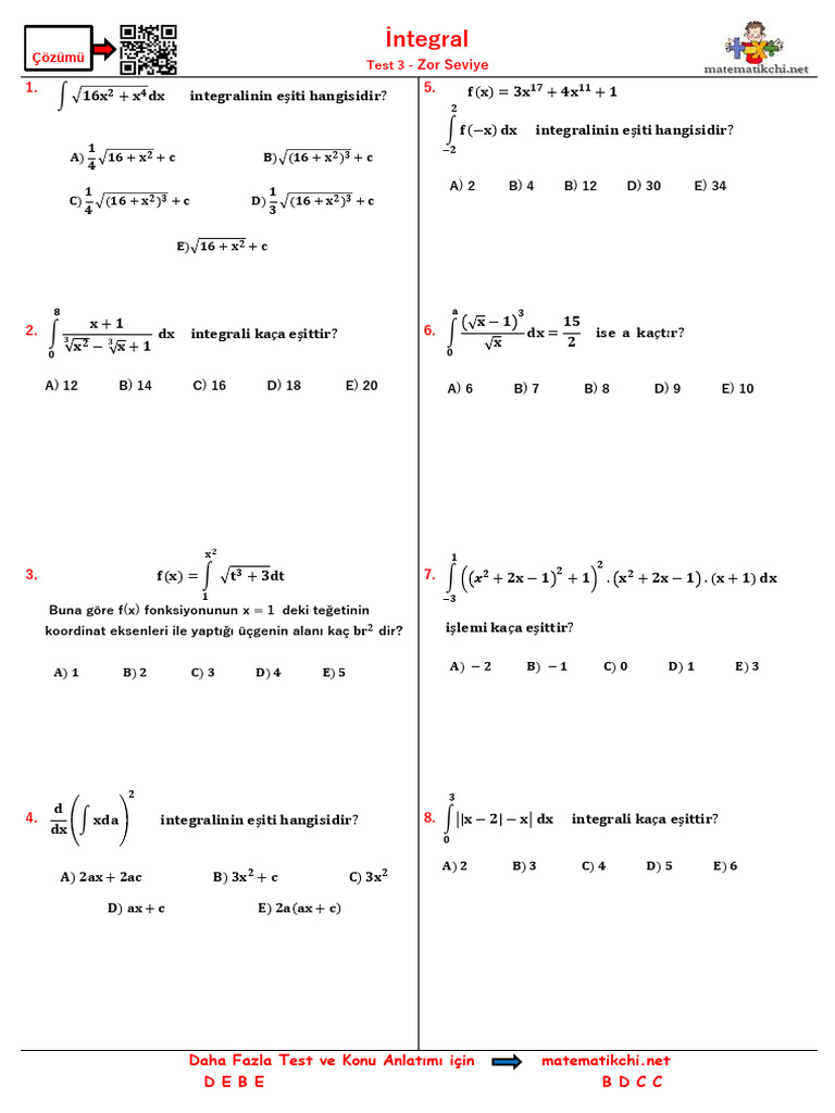 Integral Test 3 Z | PDF