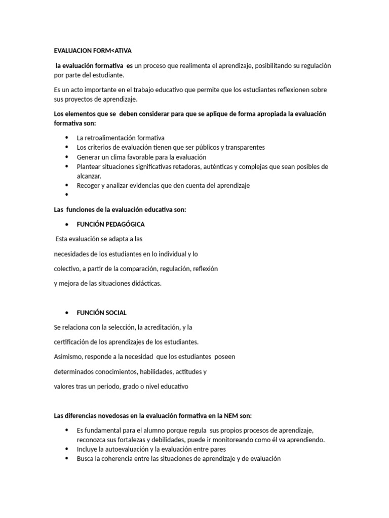 Evaluacion Formativa Pdf