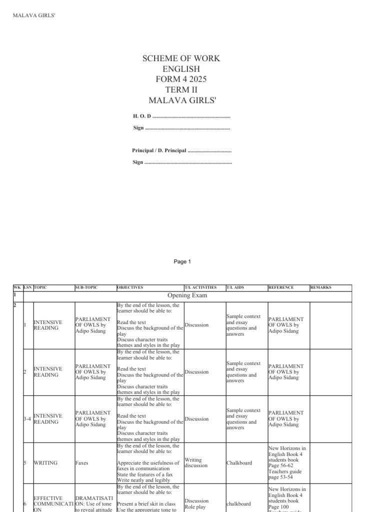 English - Form 4 - Term-II | PDF | Reading Comprehension | English Language