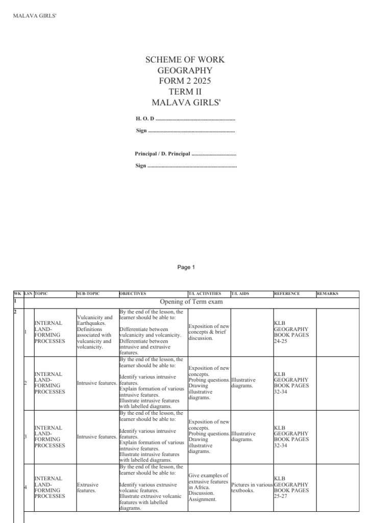 Geography Form 2 Term-II | PDF | Earthquakes | Seismology
