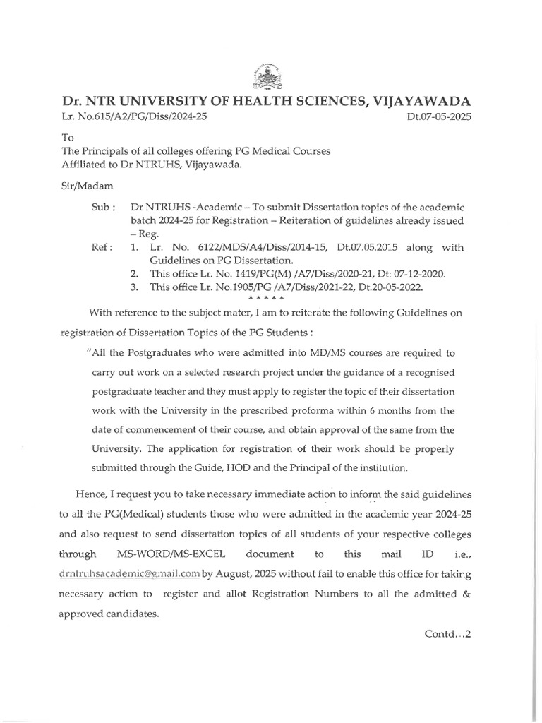 Dissertation Notification 2025 | PDF