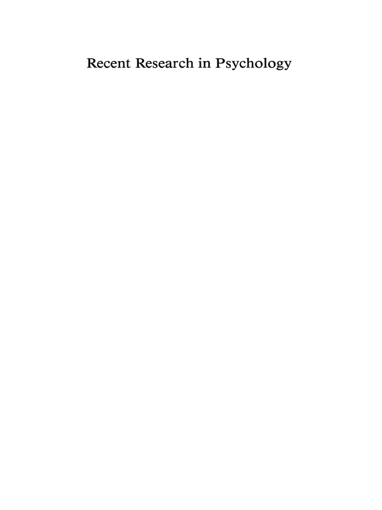 [Recent Research in Psychology ] Alex C. Michalos Ph.D. (Auth ...