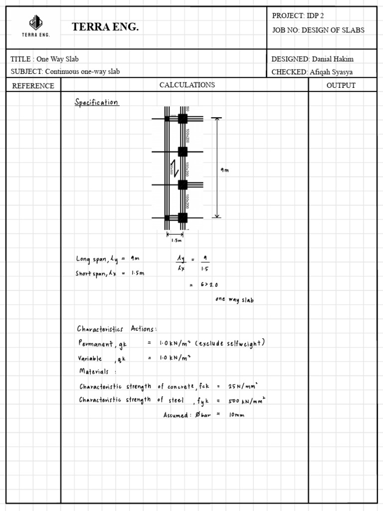 Continuous One-Way Slab Design | PDF | Civil Engineering | Mechanical ...