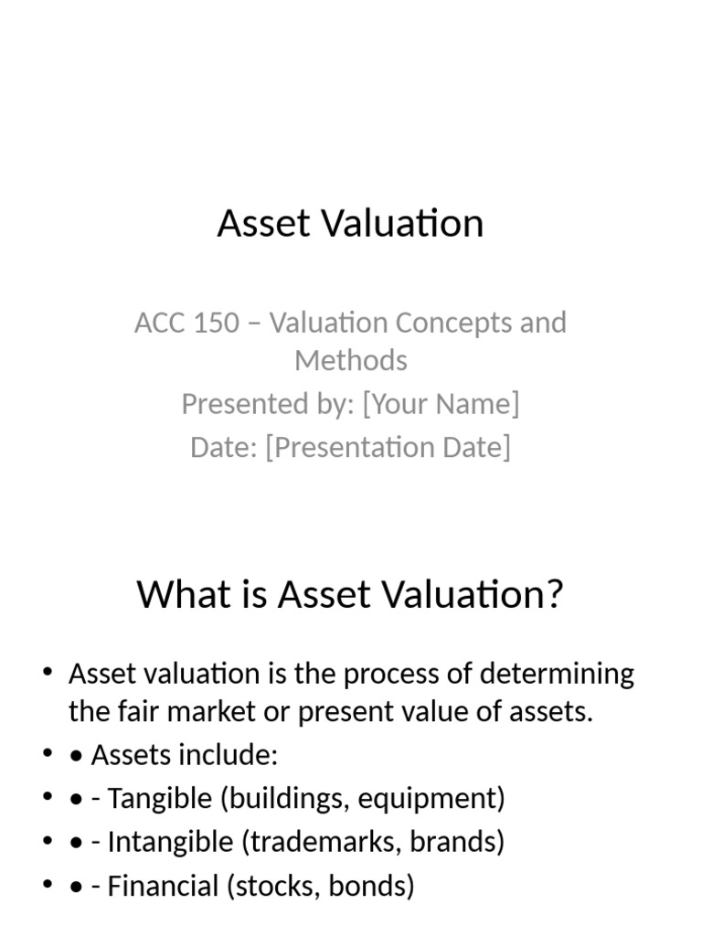 Asset Valuation Presentation | PDF