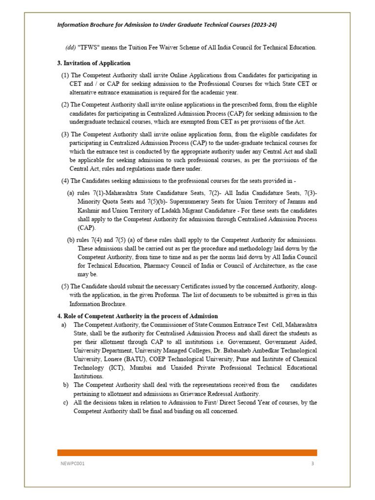 Information Brochure For A Corse in Indian University Based in India | PDF | University And ...