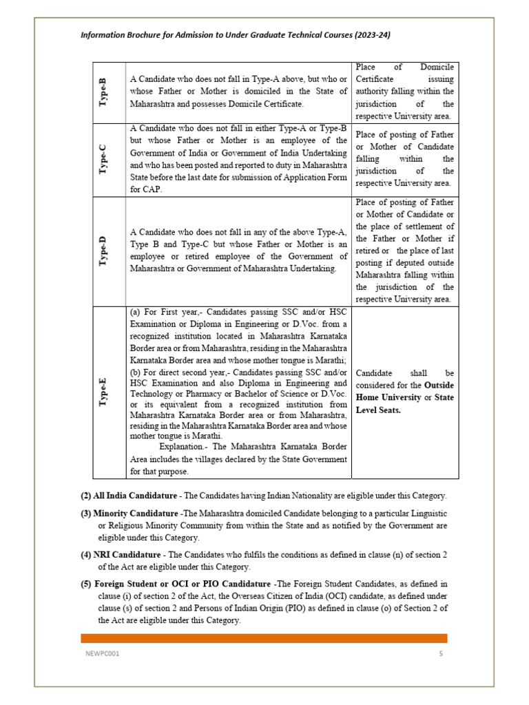 Information Brochure For A Corse in Indian University Based in India | PDF | Government