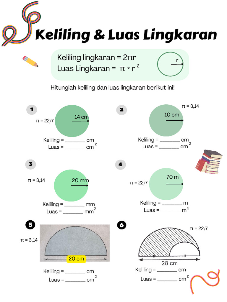 Keliling, Luas, Panjang Busur, Luas Juring Lingkaran | PDF