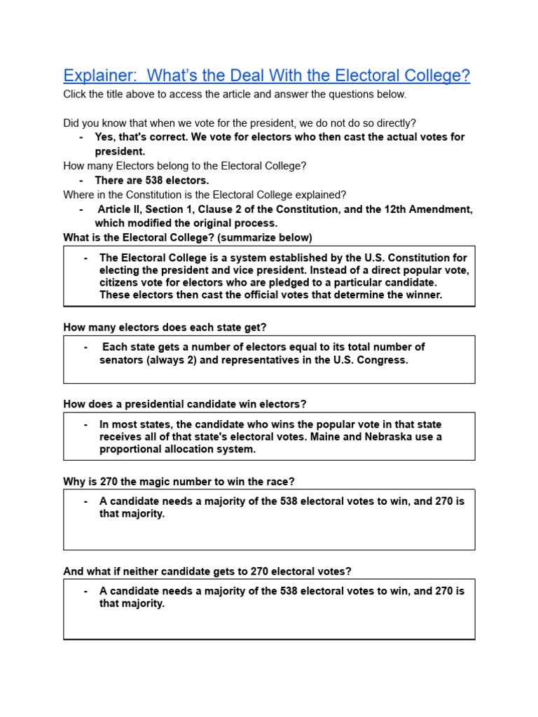 Vinh Trinh - Explainer - What's The Deal With The Electoral College ...