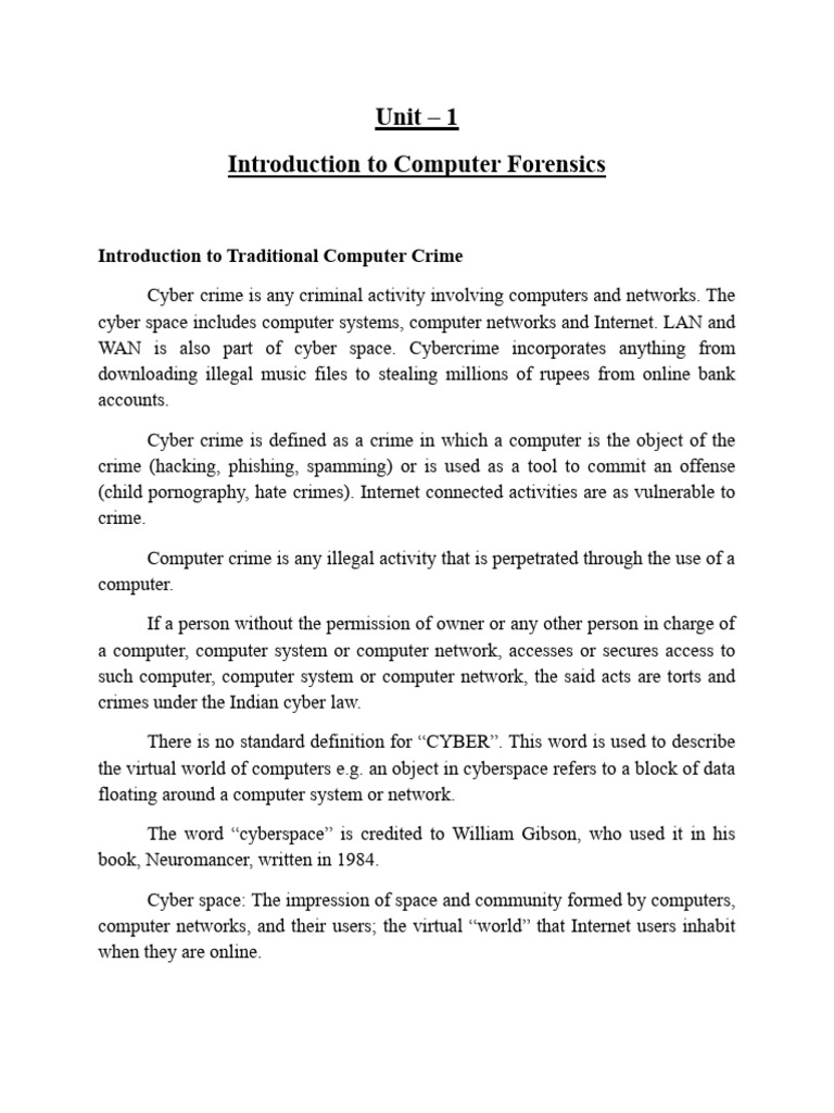 Unit 1 to 5 Notes | PDF | Cybercrime | Computer Security