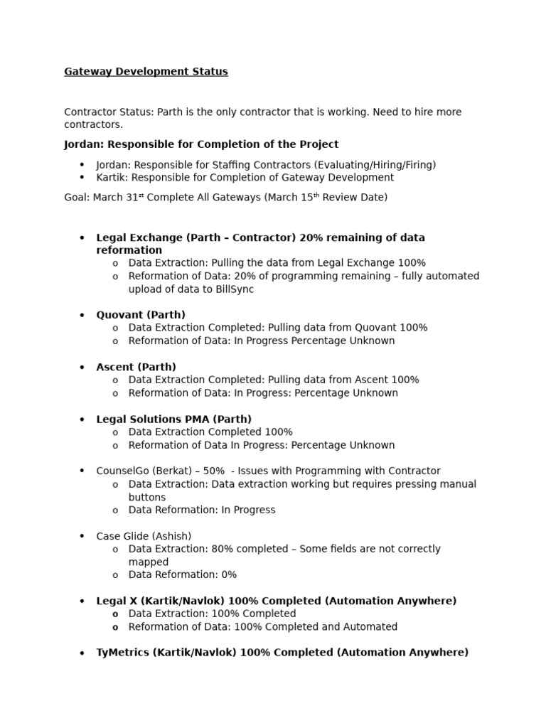 Gateway Status | PDF