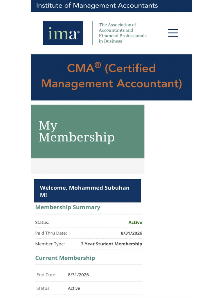 CMA (USA)_IMA_Membership | PDF