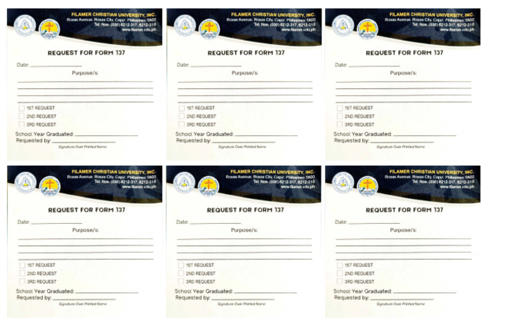 Request For Form 137 Template | PDF