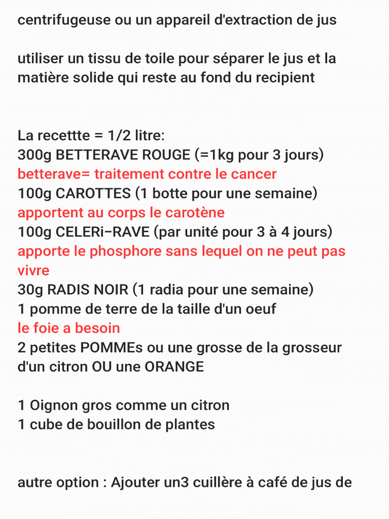 Recettes Jus de Légumes Breuss | PDF