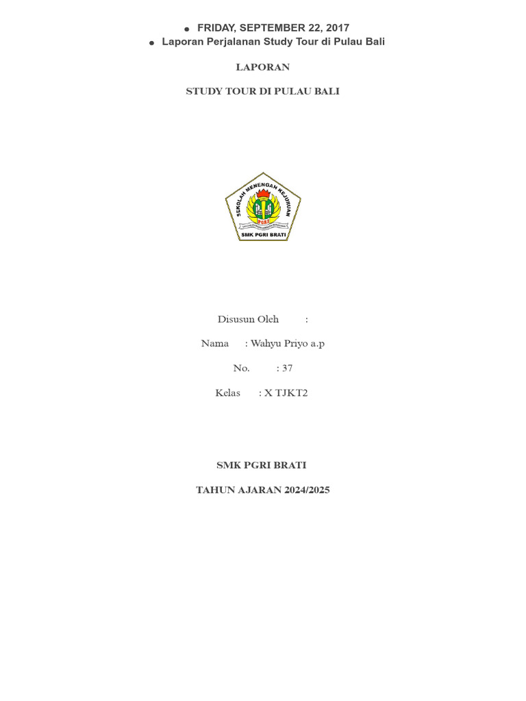 Contoh Laporan Kunjungan Industri - Doc 20250507 121251 0000 | PDF