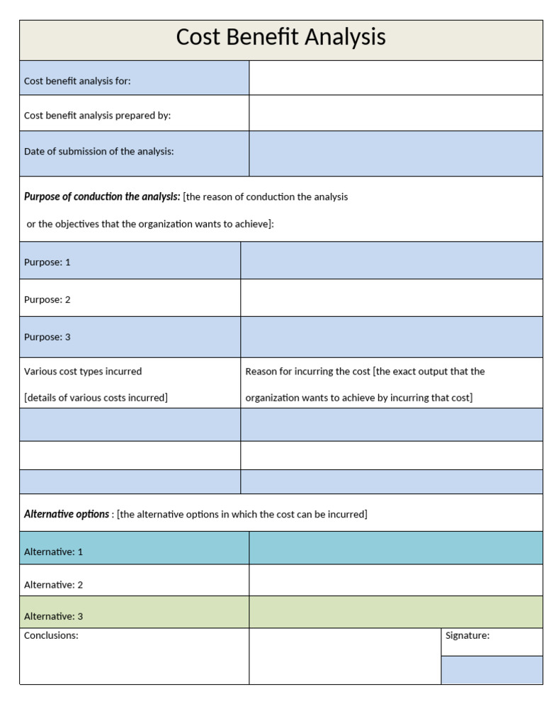 Cost Benefit Analysis Template 12 | PDF