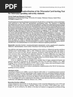 Wisconsin Card Sorting Test Procedure | PDF