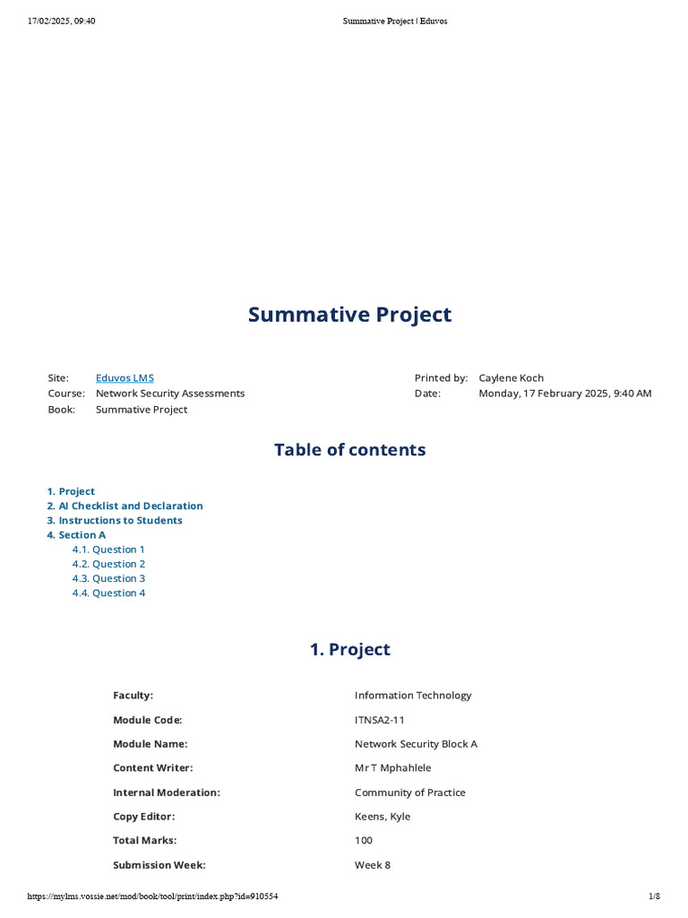 Summative Project _ Eduvos | PDF | Computer Network | Router (Computing)