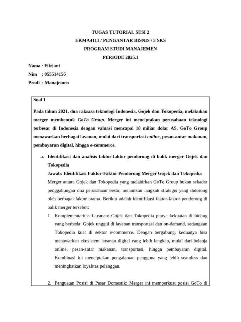 Tugas 2 Pengantar Bisnis | PDF