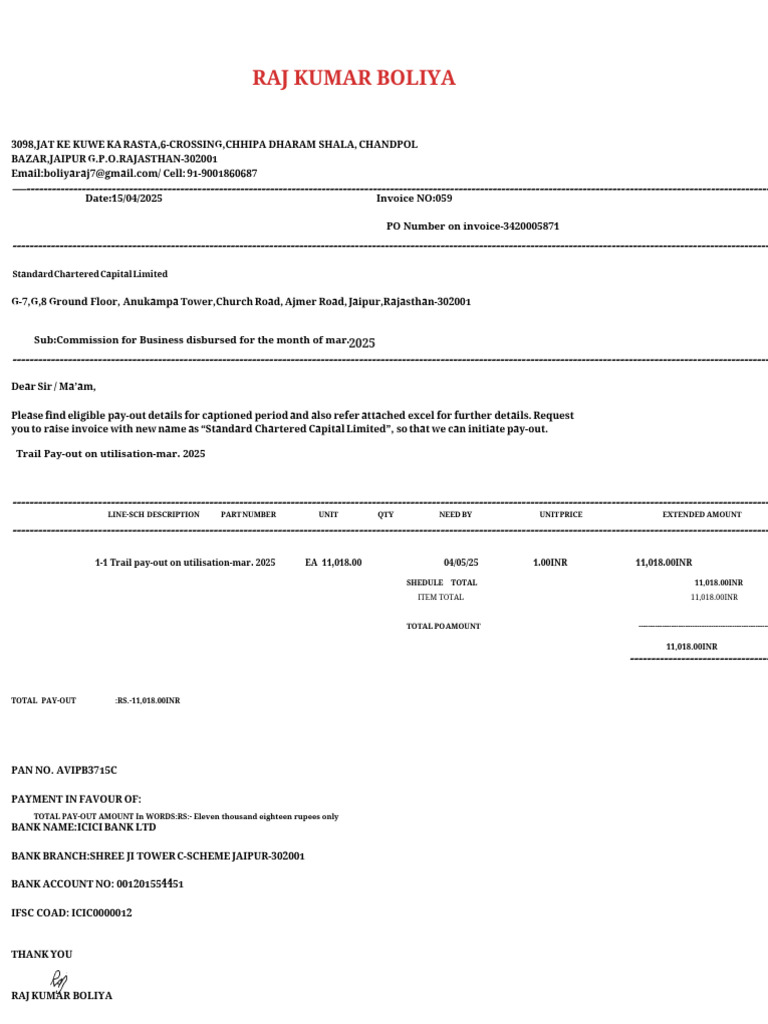 Invoice 051 Nov (2024) (1) Raj | PDF | Economy Of Asia | Economy Of India