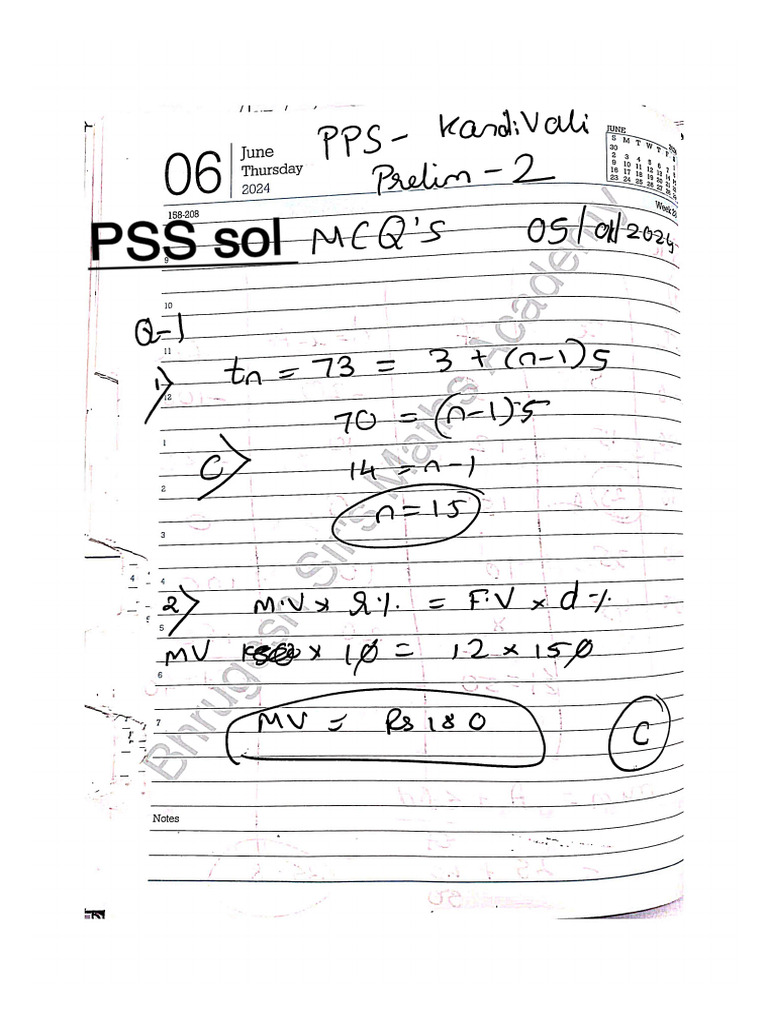 PPS KANDIVALI FINAL SOLUTION | PDF