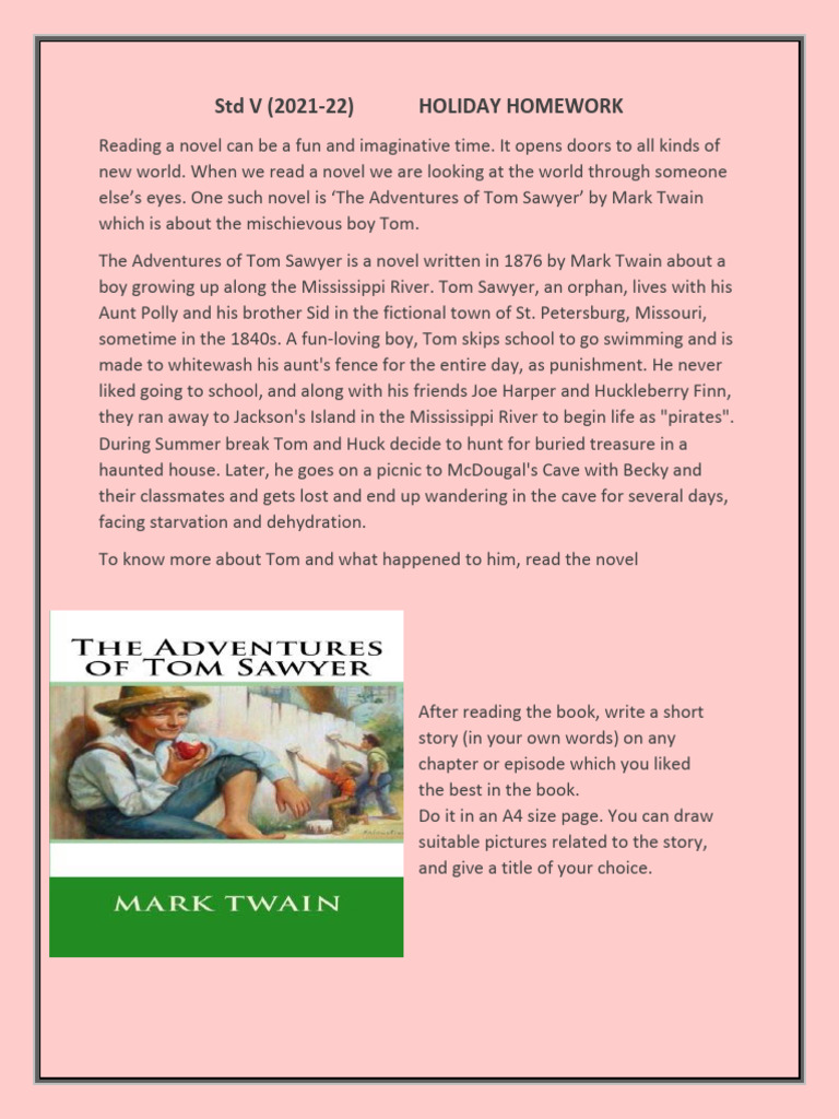 STD V Holiday Homework | PDF