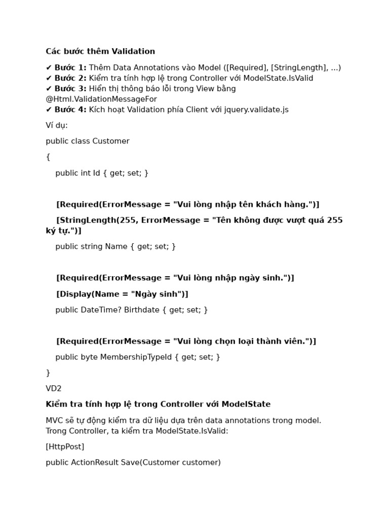 Adding Validation | PDF