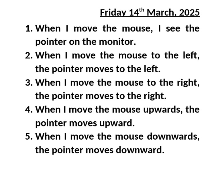 Grade 1 Mouse Movement | PDF