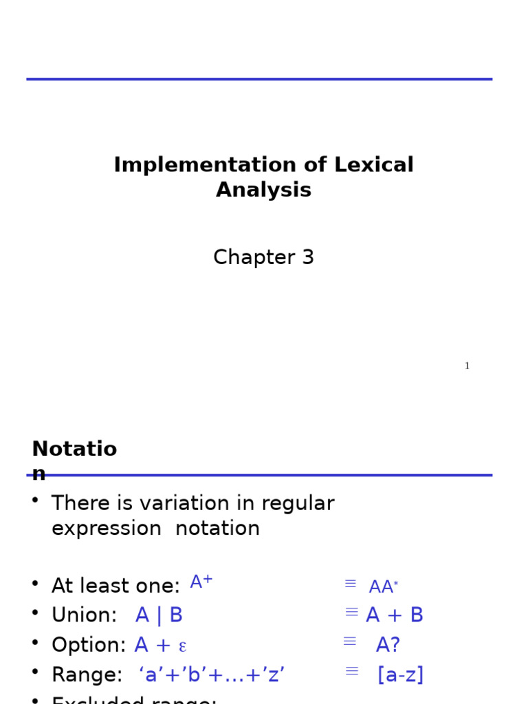 Chapter 3 Implementation - of - Lexical - Analysis | PDF | Theoretical Computer Science ...