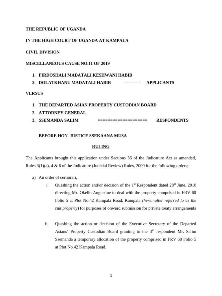 Firdoshali Madatali Habib v DAPCB | PDF | Lawsuit | Justice