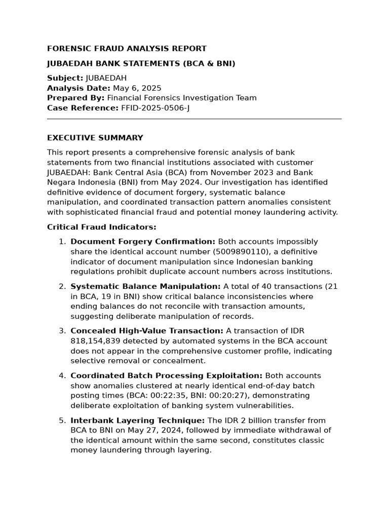 Forensic Fraud Analysis Report Newest | PDF | Fraud | Money Laundering