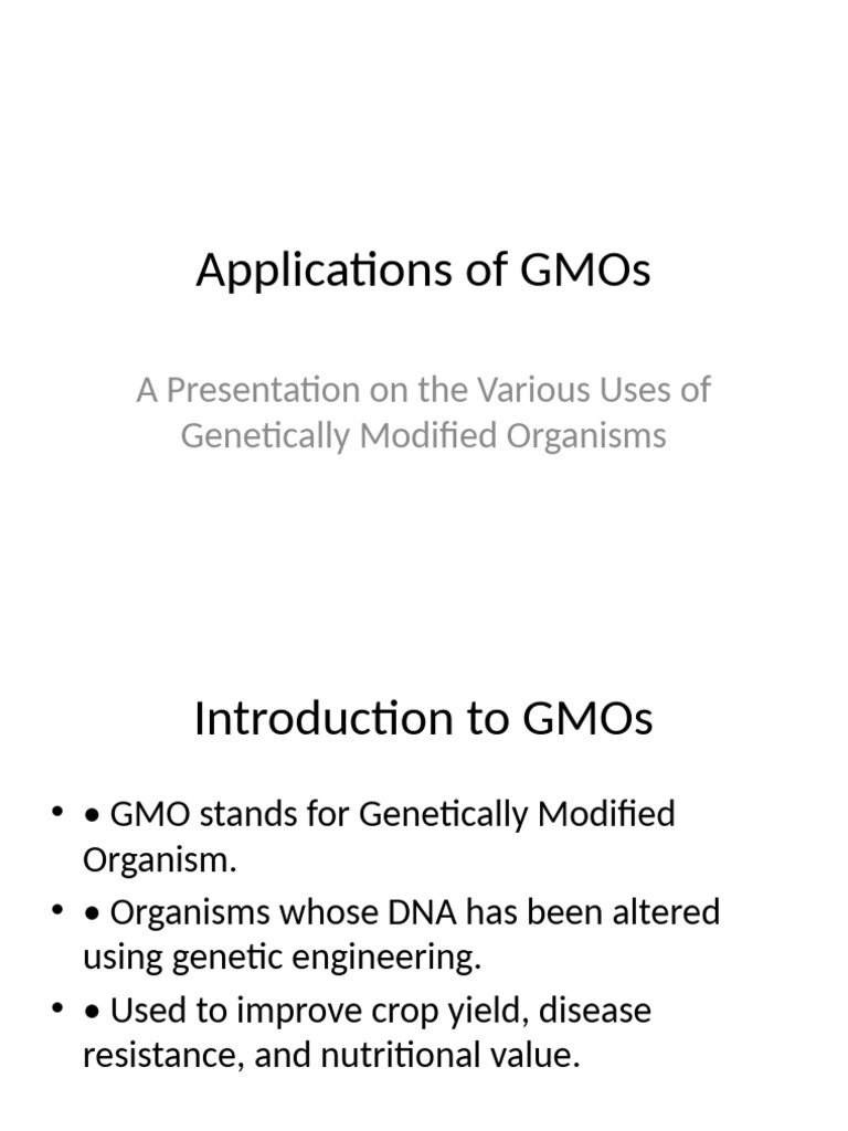 GMO Applications | PDF